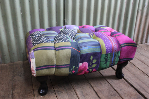 A Brand New Chesterfield Patchwork Foot Stool with Warranty | Nannymoos ...