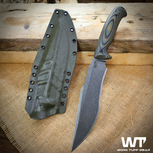 Lanzeta (C)- Dark Washed/ (SK85)-Tree Bark Camo Grip/ODG Kydex Sheath ...