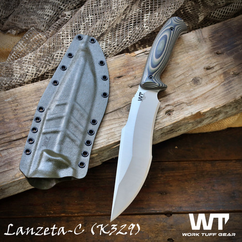 Lanzeta (C)- Satin / (Bohler K329)-Jungle Camo Grip/ODG Kydex S | Work Tuff Gear