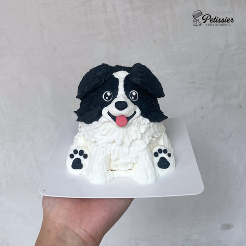 3D black Border collie cake | Petissier SG