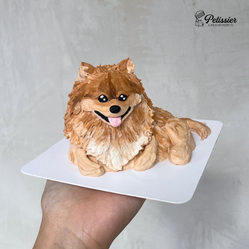 3D brown Pomeranian cake | Petissier SG