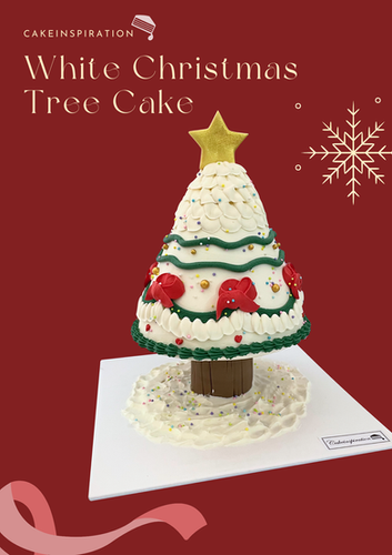 White Christmas Tree Cake | Cakeinspiraton SG