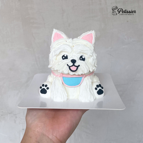 3D white Terrier cake | Petissier SG