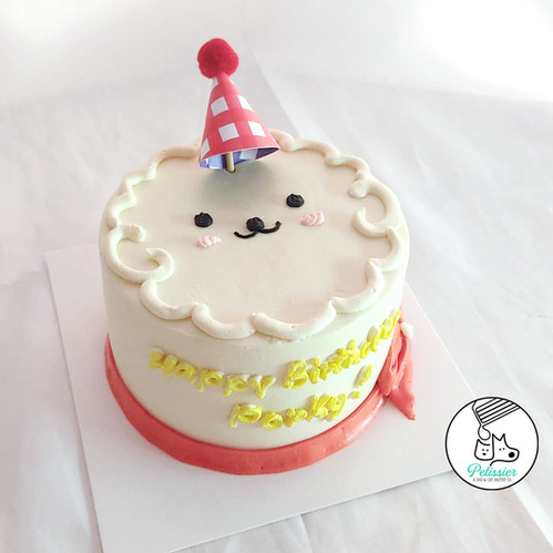 Fluffy Doggo With Hat Design Theme Birthday Cake | Petissier SG
