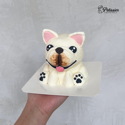 3D white Frenchie cake | Petissier SG