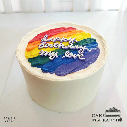 Watercolor Style - Rainbow Strokes Paint Cake (G36) | Cakeinspiraton SG
