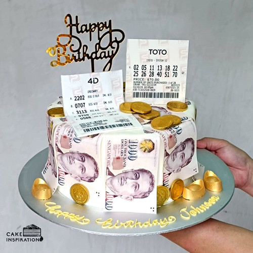 Lottery $$$ Rich Money Theme Cake (L16) | Cakeinspiraton SG