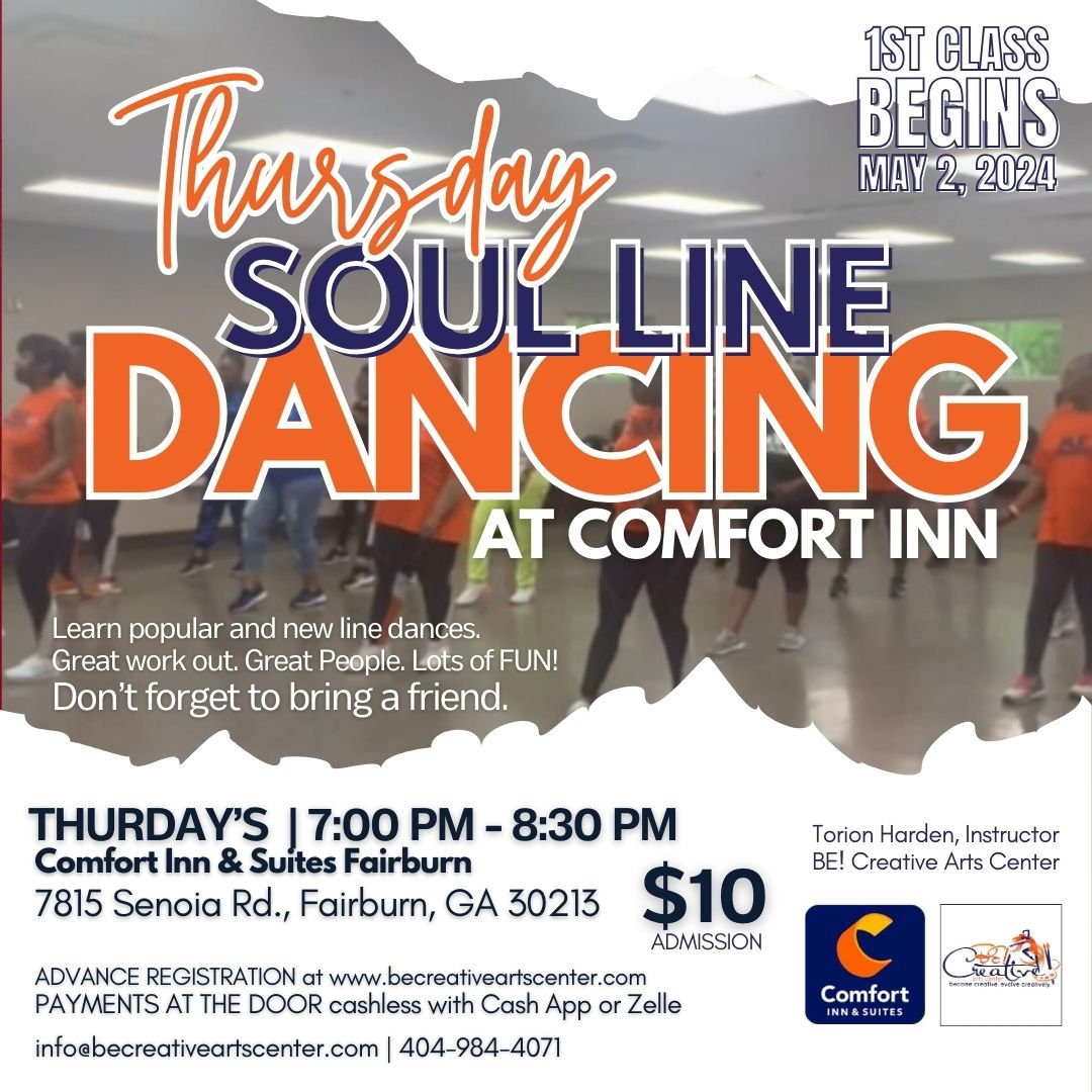 Thursday Soul Line Dancing at Comfort Inn | BE! Creative Arts Center