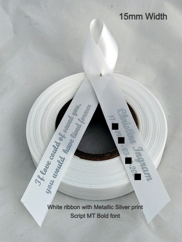 Personalised Funeral Ribbon Pins - Pack of 200 | CreativeRibbon&Bows