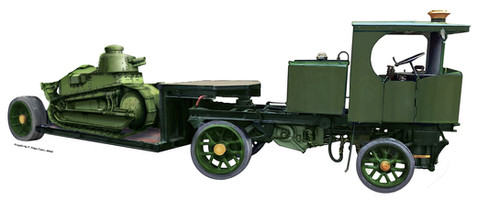 Steam truck, tank transporter (1/43) | HOME