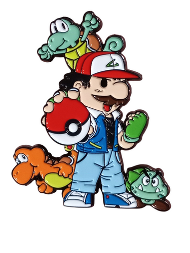 Nintendo Super Mario x Pokemon - Mario as Ash Ketchum Crossover Enamel ...
