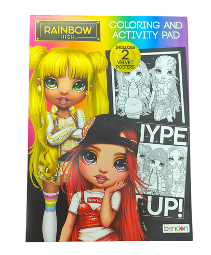 Bendon Rainbow High Coloring And Activity Pad With 2 Velvet Posters ...