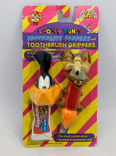 1995 Looney Tunes Toothpaste Toppers Toothbrush Gripper Roadrunner Wile ...