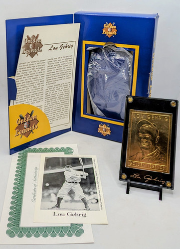 1995 Golden Legends Of Baseball Lou Gehrig 22k Gold Foil Card w/ Box ...