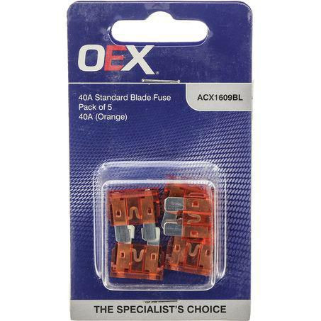 Buy OEX Standard Blade Fuse, 40A Orange - Pack of 5ACX1609BL at ...