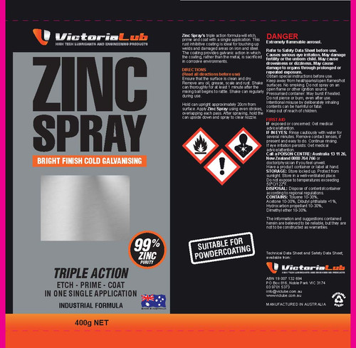 Zinc Spray (400gm) Aerosol Code: Z0100 | My Site 3