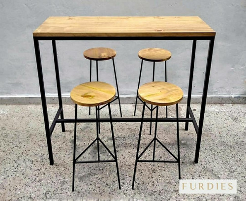 JUEGO BARRA+4 BANQUETAS S/RESPALDO | furdies