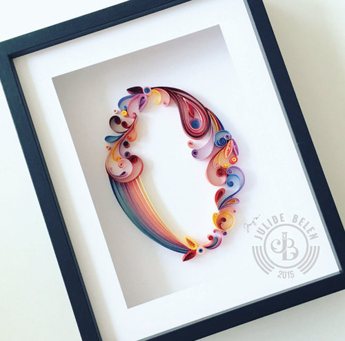 O is for the Only One I Love | Quilled Typographic Paper Art | Framed ...