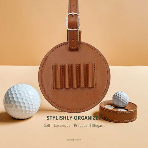 ROUND LEATHER GOLF TEE HOLDER | Everprint USA
