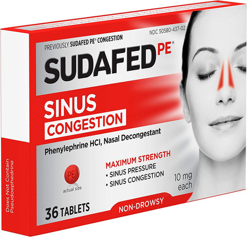 수다페드 코막힘 감기약 36정 - Sudafed PE Sinus Congestion Maximum Strength Non ...