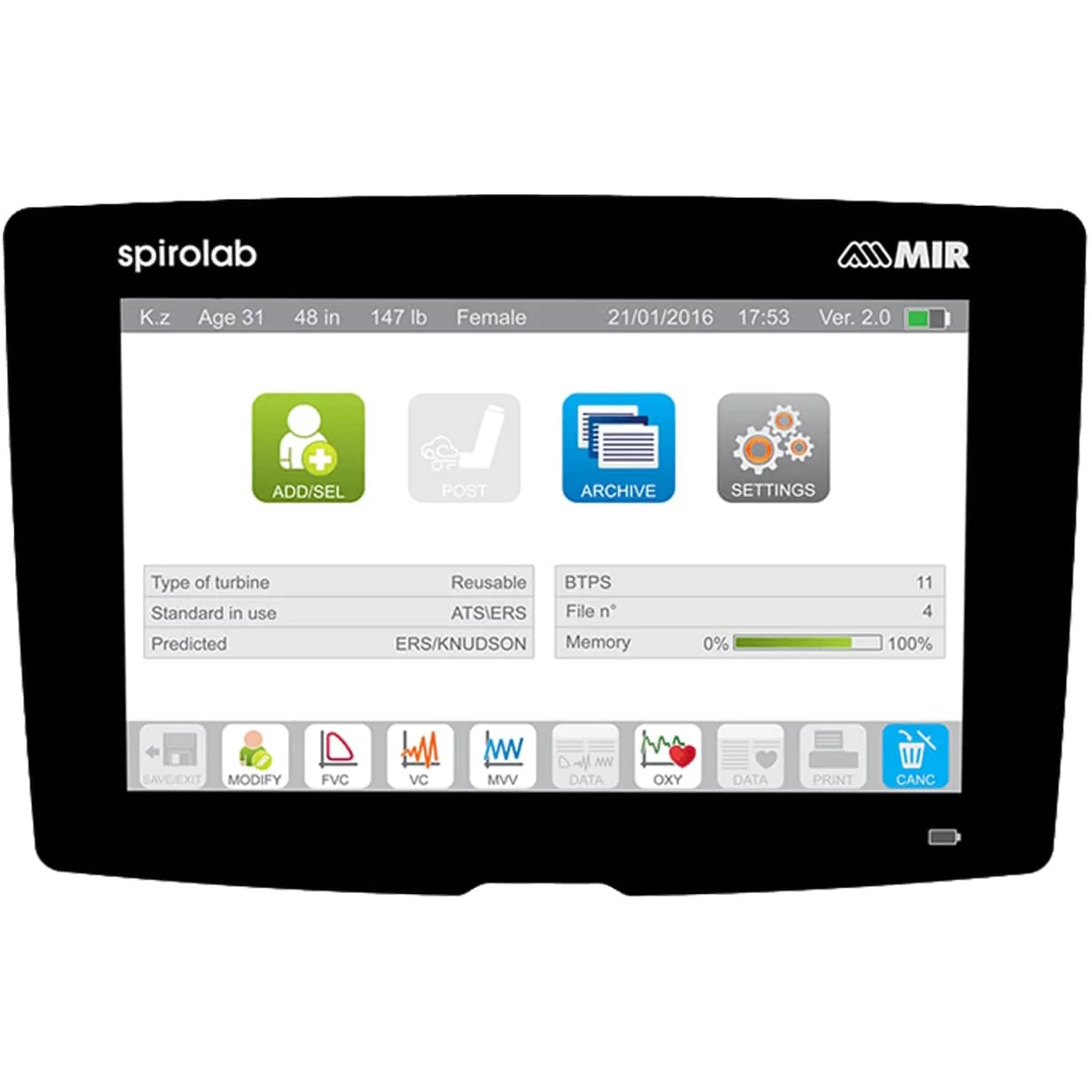 MIR SpiroLab® New Spirometer w/ WinSpiro PRO Software | Morningside Medical