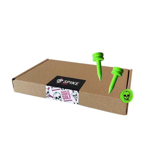 Green 25mm Bamboo Castle Golf Tees | Biodegradable | Spike Golf