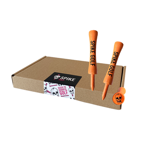 Orange 70mm Bamboo Castle Golf Tees | Biodegradable | Spike Golf