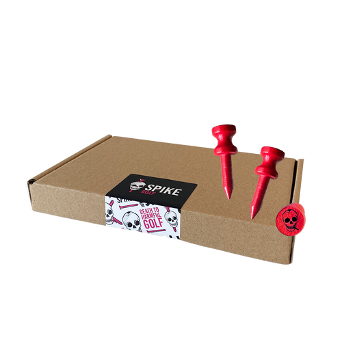 Red 32mm Bamboo Castle Golf Tees | Biodegradable | Spike Golf