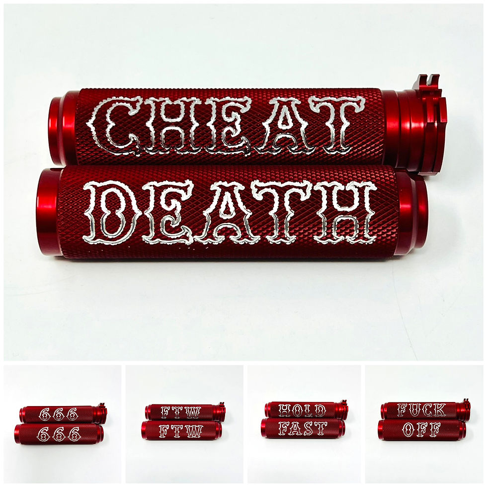 RED CONTRAST CUT CABLE STYLE KNURLED GRIPS | BoostedBrad