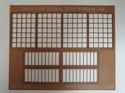 Laser cut windows for OO Gauge Gable Roof Engine Shed R022b ...