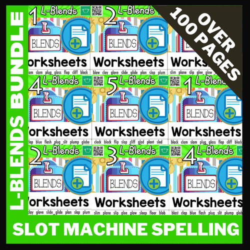 L-Blends BUNDLE | Slot Machine Spelling | OVER 100 PAGES | Phonics Garden