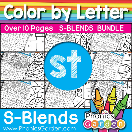ST BUNDLE | Consonant Blend | Color by Letter | Multi-Level | Phonics ...