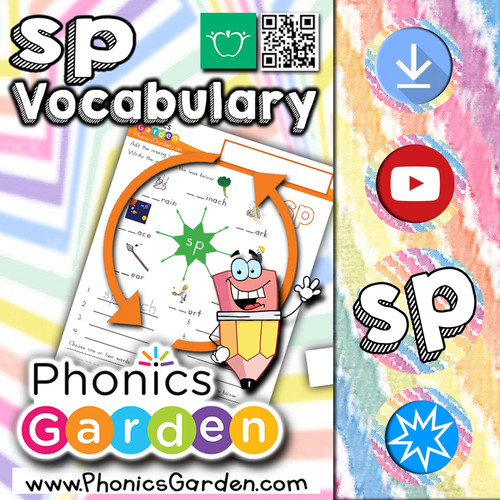 SP | Word Wheel Spelling | Phonics Vocabulary | 2 Pages | Phonics Garden
