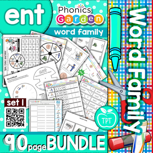 ENT | Pat-a-Word | Word Family Bundle | 85 Pages | Phonics Garden