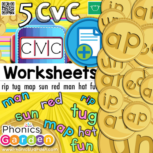 CVC #5 | Slot Machine Spelling | 27 Pages | Phonics Garden