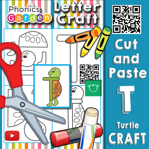 Tt | Letter Craft | Turtle | Uppercase T | 5 Pages | Phonics Garden