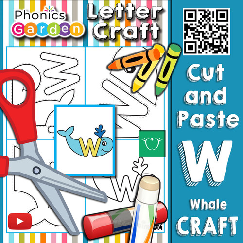 Ww | Letter Craft | Whale | Uppercase W | 5 Pages | Phonics Garden