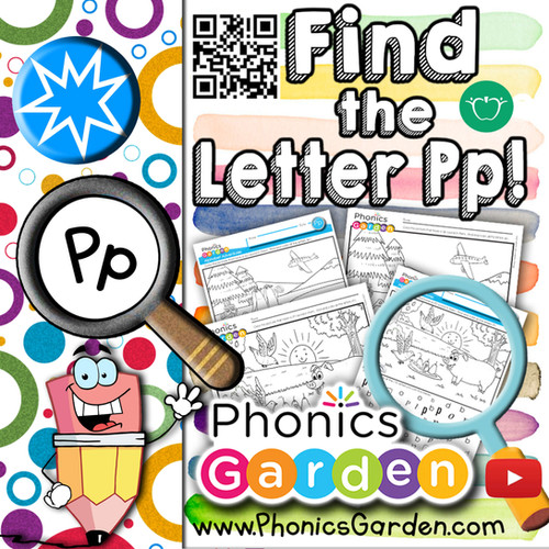 Pp | Find the Letter | Letter Search | 4 Pages | Phonics Garden