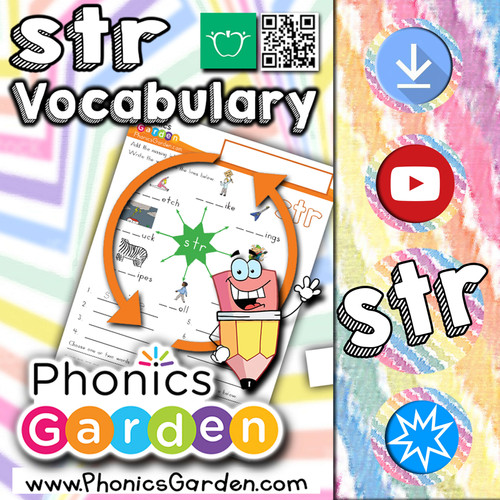 STR | Word Wheel Spelling | Phonics Vocabulary | 1 Page | Phonics Garden