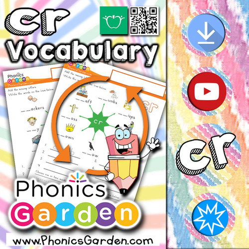 CR | Word Wheel Spelling | Phonics Vocabulary | 2 Pages | Phonics Garden