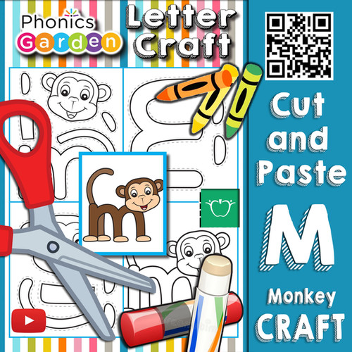 Mm | Letter Craft | monkey | Lowercase m | 5 Pages | Phonics Garden