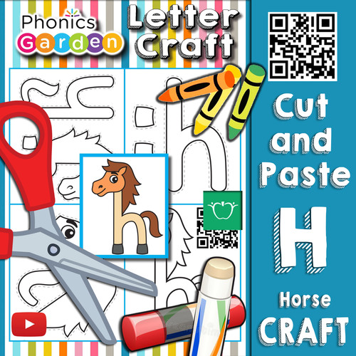 Hh | Letter Craft | horse | Lowercase h | 5 Pages | Phonics Garden