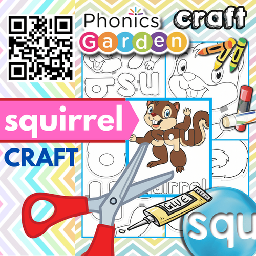 SQU | Letter Craft | squirrel | S-Blends | 6 Pages | Phonics Garden