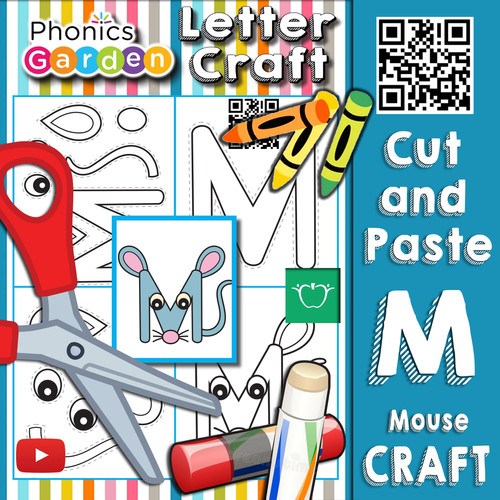 Mm | Letter Craft | Mouse | Uppercase M | 5 Pages | Phonics Garden