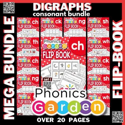 Consonant Digraph Flip-Book BUNDLE | Pat-a-Word | OVER 20 PAGES ...