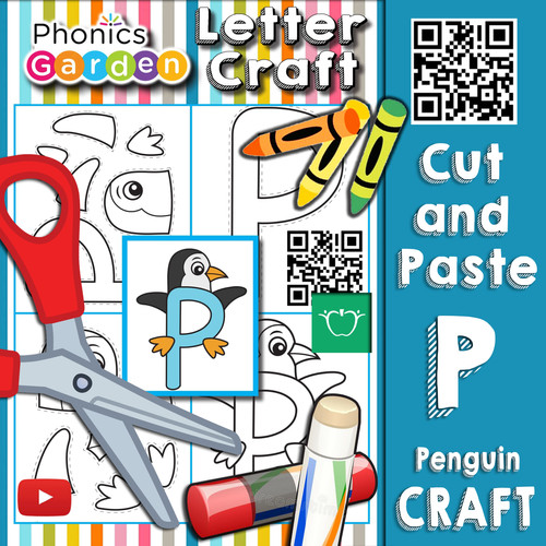 Pp | Letter Craft | Penguin | Uppercase P | 5 Pages | Phonics Garden