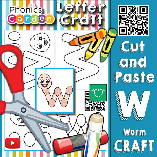 Ww | Letter Craft | worm | Lowercase w | 5 Pages | Phonics Garden