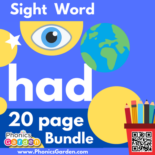Sight Word "HAD" | Bundle | 20 Pages | Phonics Garden