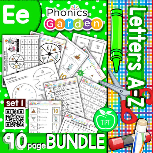Ee | Pat-a-Word | Letter /E/ Bundle | 87 Pages | Phonics Garden