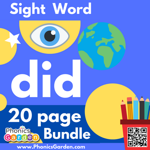 Sight Word "DID" | Bundle | 20 Pages | Phonics Garden